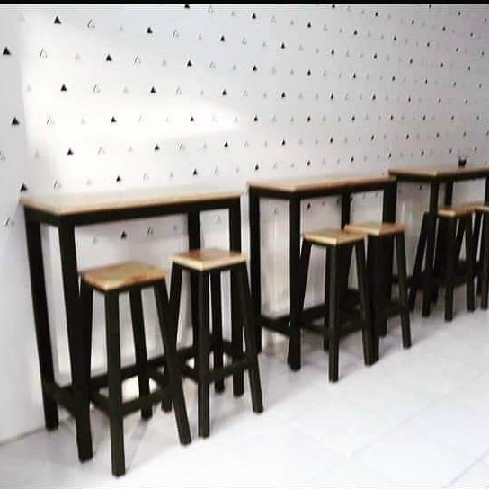 Jual Meja Bar Meja Bar Set 1 Meja 2 Kursi Bahan Kayu Jati Belanda | Shopee Indonesia