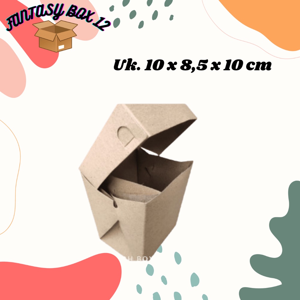 Jual Box Makanan/Kraft Paper/Paper Food Pail ukuran 10x8,5x10 cm ...