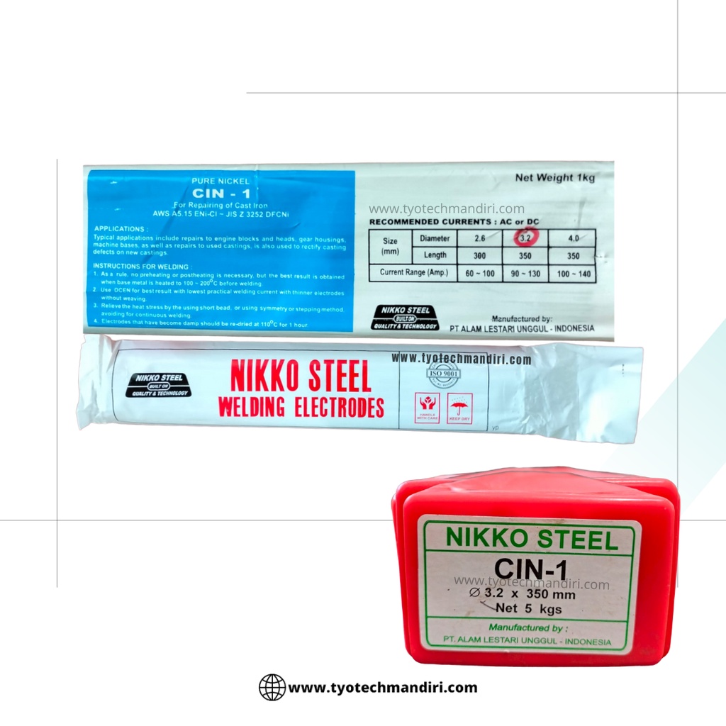 Jual Kawat Las Nikko CIN1 3.2MM (1KG)/ CIN 1 dia 3,2mm | Shopee Indonesia