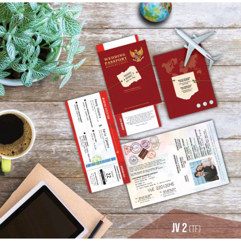 Jual Undangan wedding passport undangan passport undangan viral ...