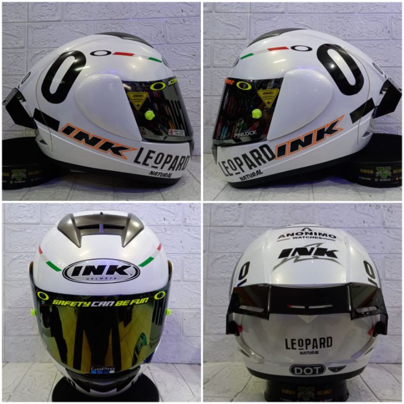 Jual INK CL MAX SOLID WHITE FULL PAKET GANTENG LEOPARD VISOR IRIDIUM ...
