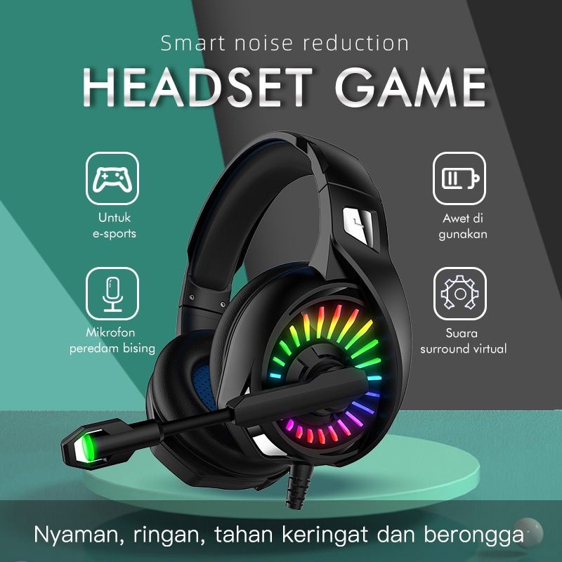 Jual HEADSET GAMING G2 RGB LIGHT WIRED 3.5MM STEREO BASS WITH LED LIGHT ...