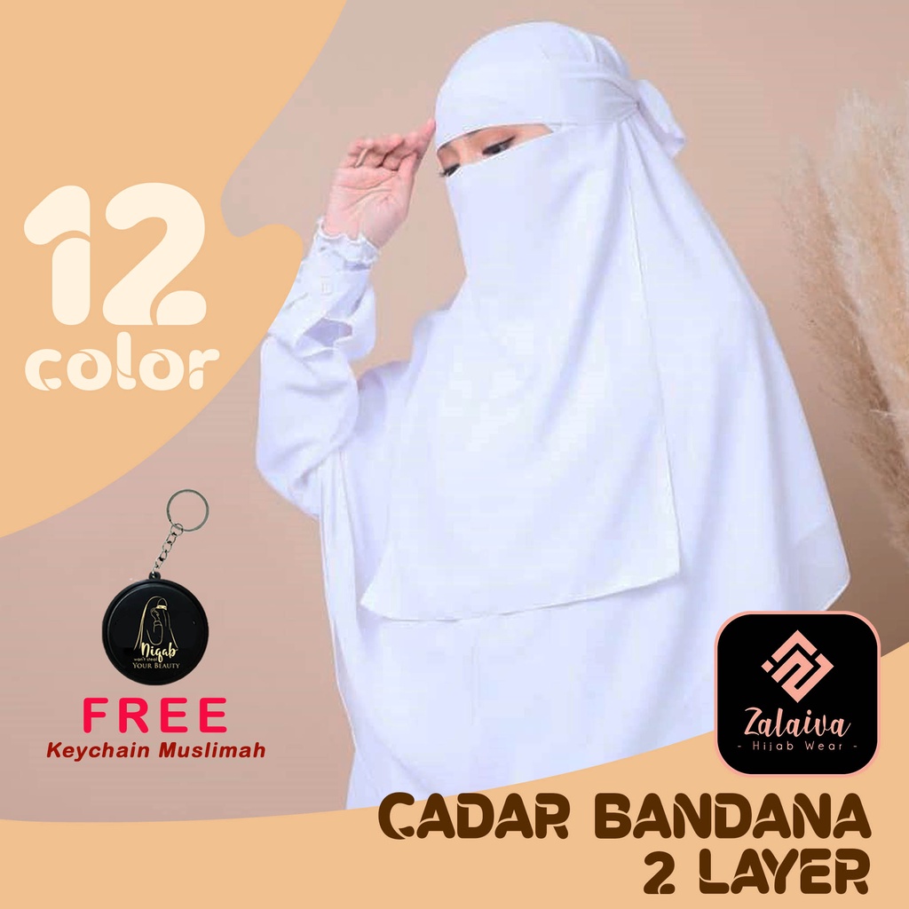 Jual Cadar Bandana ️ ZALAIVA Niqab 2 Layer Bandana / Cadar Niqob Nikab Tanpa Jahitan Bawah Mata ...