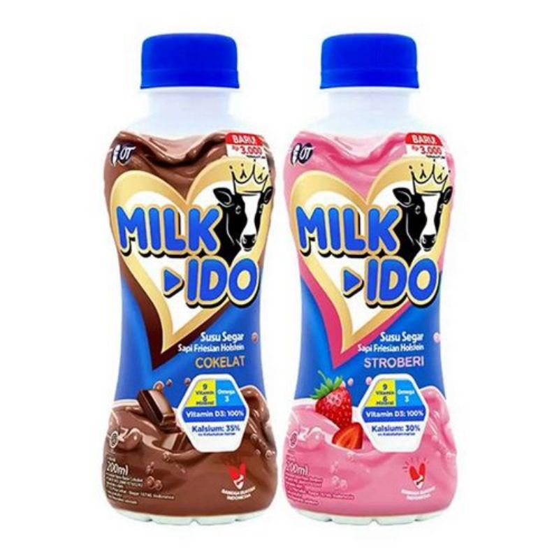 Jual SUSU MILKIDO CAIR 200ml 200 ml Coklat Strawberry Chocolate Choco ...