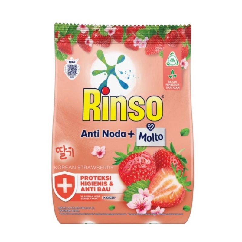 Jual RINSO DETERGEN POWDER anti noda+molto korean strawberry 700gr ...
