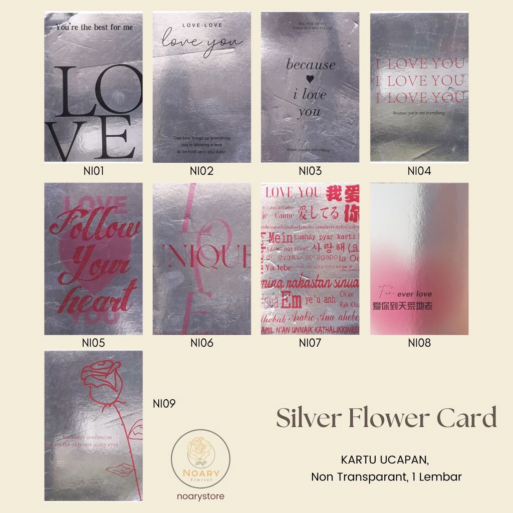 Jual SILVER FLOWER CARD / Kartu Ucapan | Shopee Indonesia