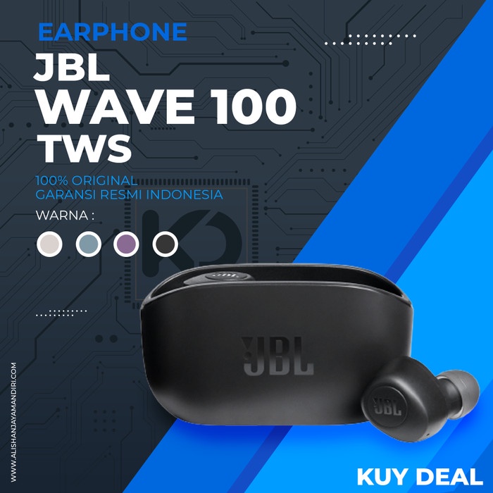 Jual JBL WAVE 100 TWS ORIGINAL GARANSI RESMI IMS 1 Tahun | Shopee Indonesia