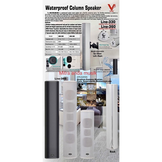 Jual speaker waterproof outdoor indoor vpk line 330 line330 30 watt ...