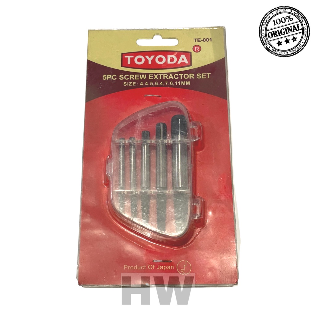 Jual HAND TAP BALIK / 5 PCS SCREW EXTRACTOR SET TOYODA TE-001 | Shopee ...