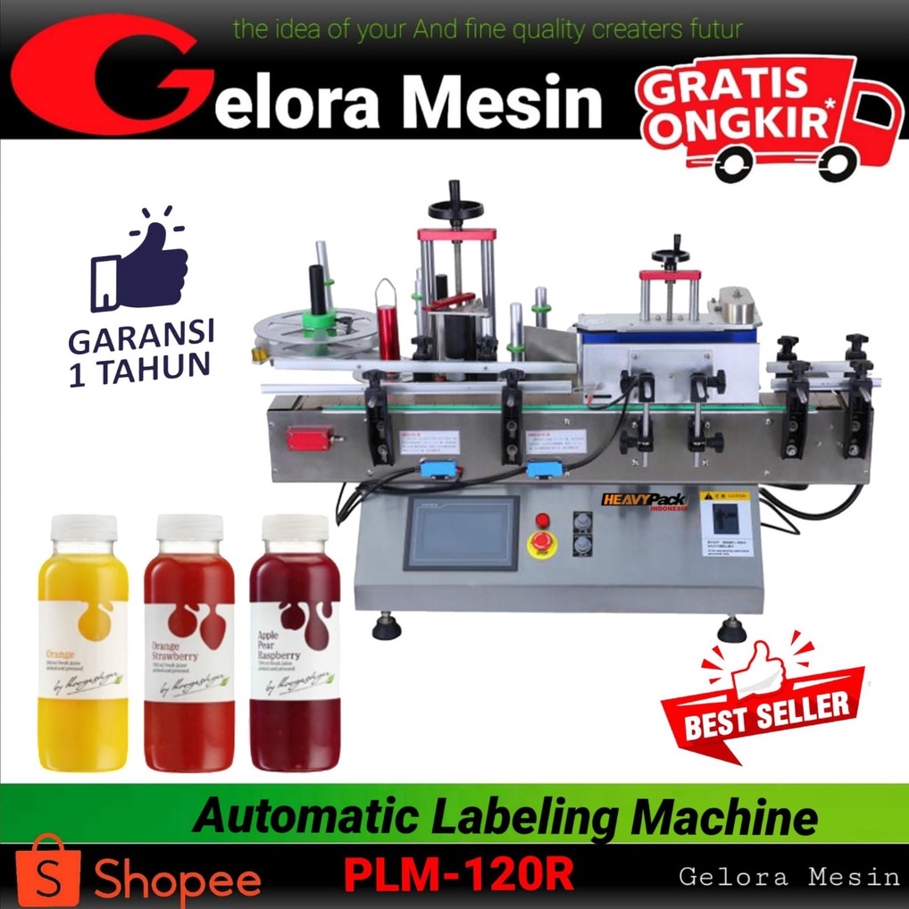 Jual Mesin Labeling Stiker Botol Bulat Otomatis PM-120R HEAVYPACK ...