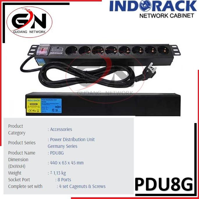 Jual Indorack Pdu8G - Power Distribution Unit 8 Outlet Germany Socket ...