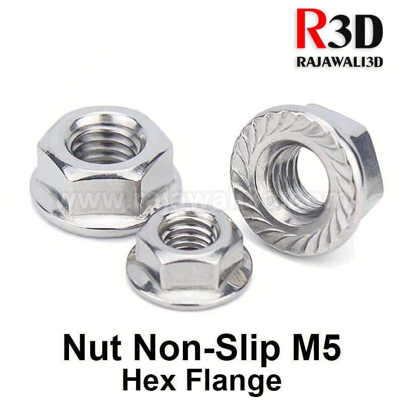Jual Nut Flange M5 Non-Slip Mur Flange Hex Stainless Steel per pcs ...
