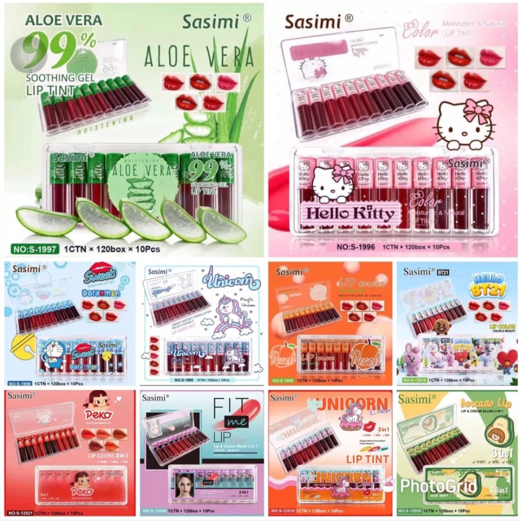 Jual [DAPAT 10 PCS] Sasimi Lip Tint Mini Papan | Shopee Indonesia