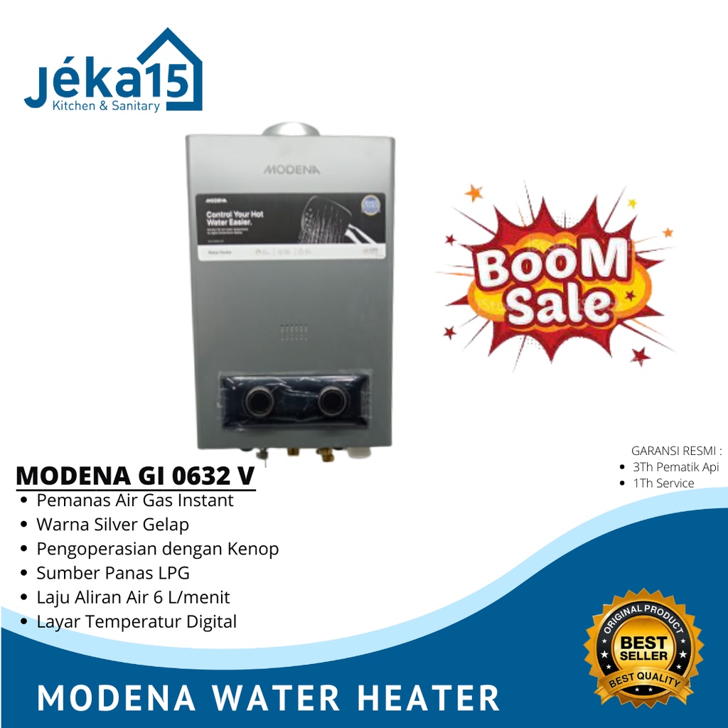 Jual MODENA Gi 0632 V WATER HEATER GAS PEMANAS AIR | Shopee Indonesia