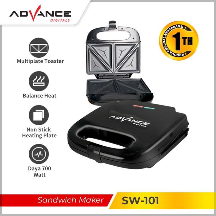 Jual Advance Sw-101 Sandwich Toaster Maker Pemanggang Roti Elektrik 2 Lapis 062 | Shopee Indonesia
