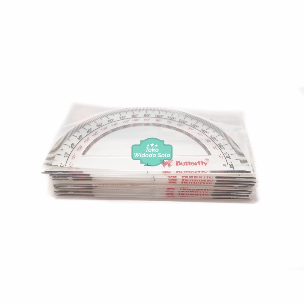 Jual Penggaris Busur Butterfly 12cm Lubang Protactor 180 Derajat 12 ...