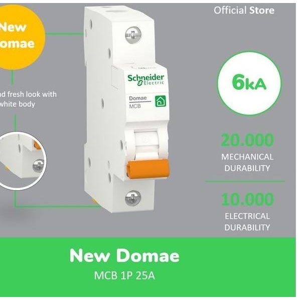 Jual Mcb Schneider New Domae 6Ka DOMF01110 1 phase 1P 10A 10 Ampere C10 | Shopee Indonesia
