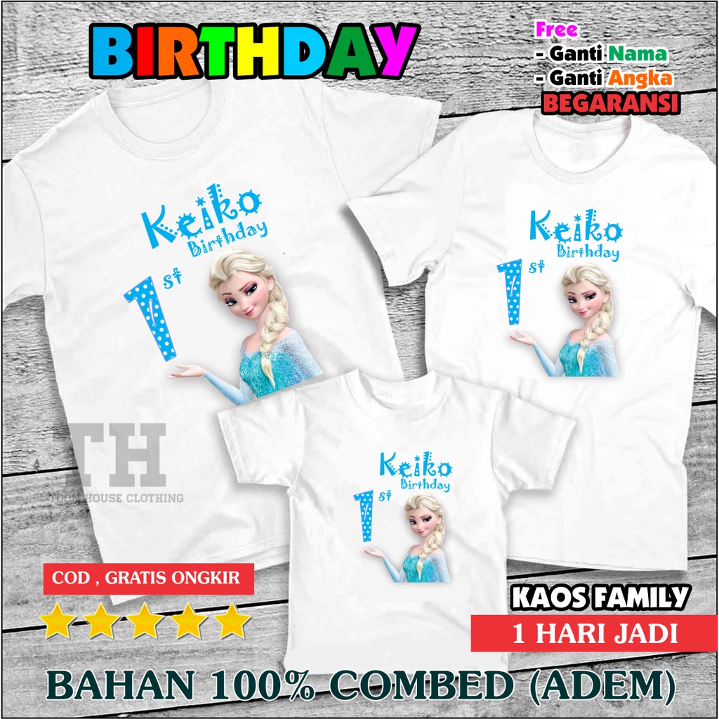 Jual Kaos Family Birthday Custom Tema Frozen 2 - Free Ganti Nama Dan ...
