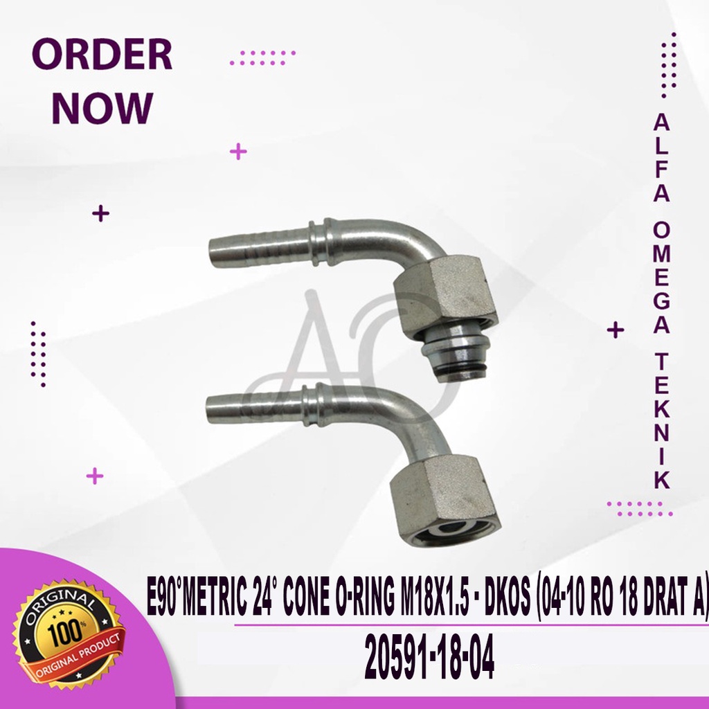 Jual FITTING METRIC DKOS ELBOW 10RO - 04 NEPEL SELANG HIDROLIK 20591-18 ...