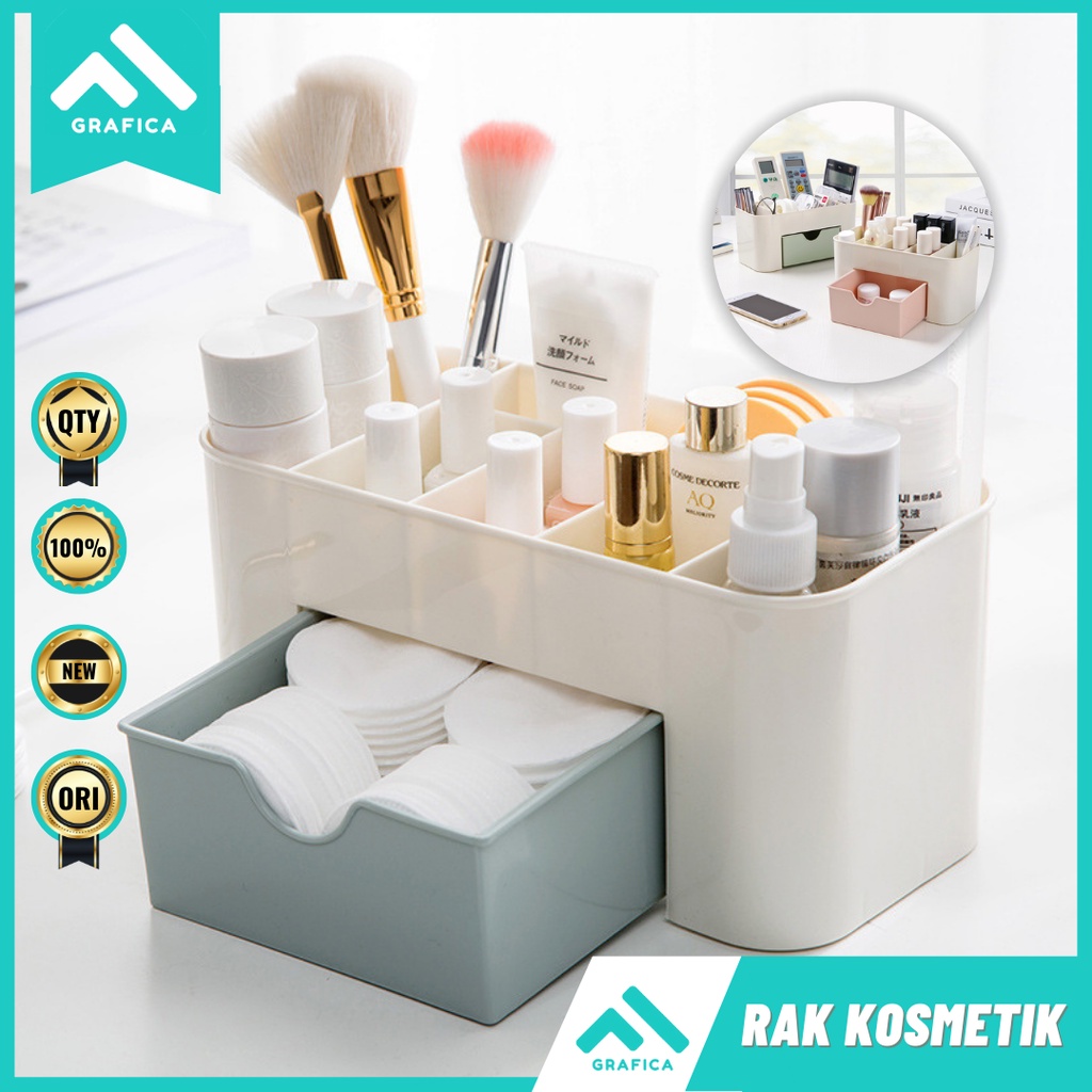 Jual RAK TEMPAT MAKE UP STORAGE ORGANIZER PENYIMPANAN KOSMETIK DESKTOP MEJA PERALATAN MAKEUP ...