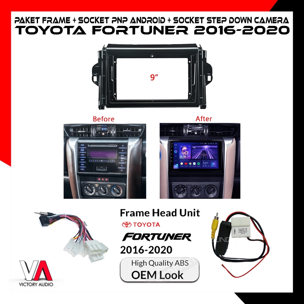Jual Paket Frame + Socket PnP + Step Down Camera ANDROID 9" TOYOTA ...