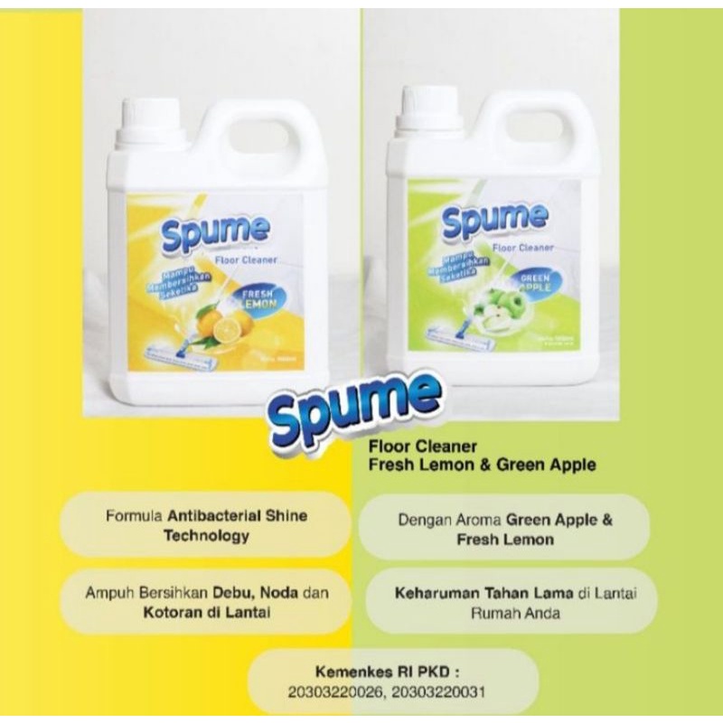 Jual Spume Floor Cleaner Green Apple / Pembersih Lantai | Shopee Indonesia