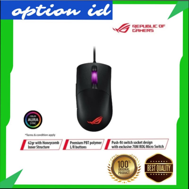 Jual Mouse Gaming ASUS ROG KERIS | Wired Lightweight FPS RGB Black USB ...