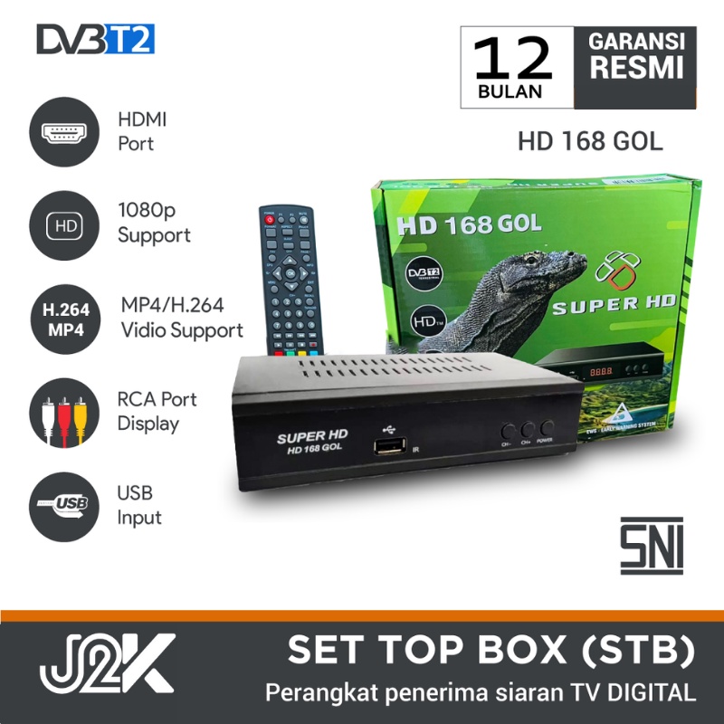 Jual TV Digital Set Top Box STB Super HD 168 DVB T2 Penerima TV Digital ...