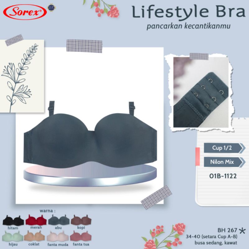 Jual Grosir Sorex 267 Bra BH Kawat Seamless LifeStyle Robot | Busa | 1/2 Half Cup A - B | Shopee ...