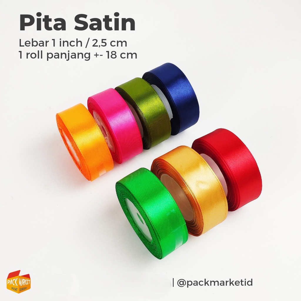 Jual PITA SATIN 1 inch / Lebar 2,5 cm - Harga per 1 roll (18m) | Shopee Indonesia