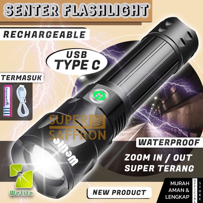 Jual Senter Camping Senter Laser Fokus Led Type C Super Terang Set ...