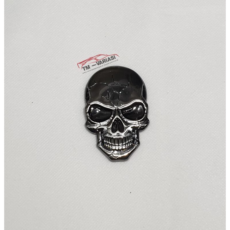 Jual Emblem Logo Besi Tebal Tengkorak Skull Warna Gunmetal | Shopee ...