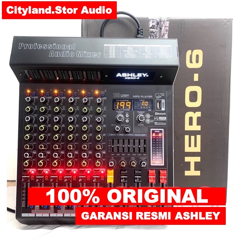 Jual mixer audio ashley hero 6 original 6 channel/ Mixer Ashley Hero6 ...