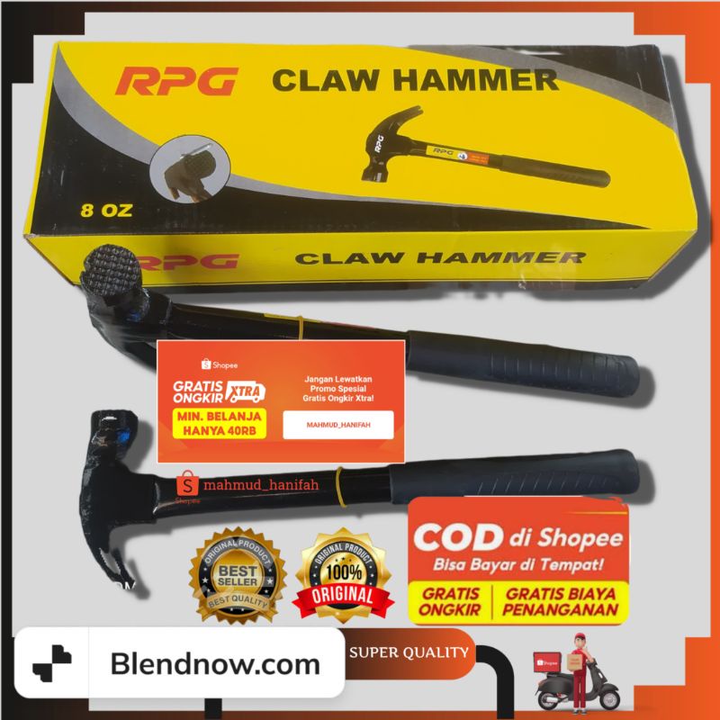 Jual Martil Tanduk RPG Claw Hammer Martil Gagang Besi 8 oz 16 oz Palu ...