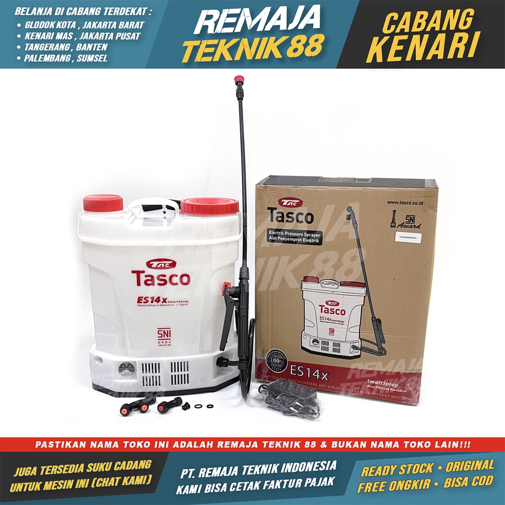 Jual TASCO SPRAYER ELEKTRIK ES14X ALAT SEMPROT HAMA DISINFEKTAN 14L 14 ...