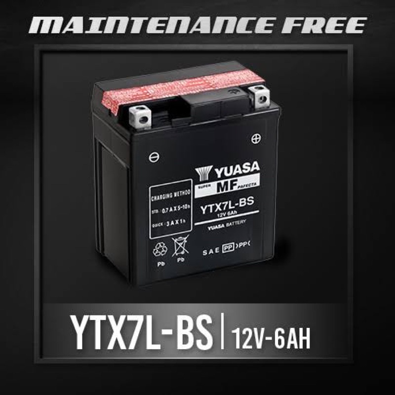 Jual Aki Yuasa YTX7L-BS (Aki Untuk Motor Yamaha R25, Tracker 150, CBR 250, Suzuki AN 250, dan ...