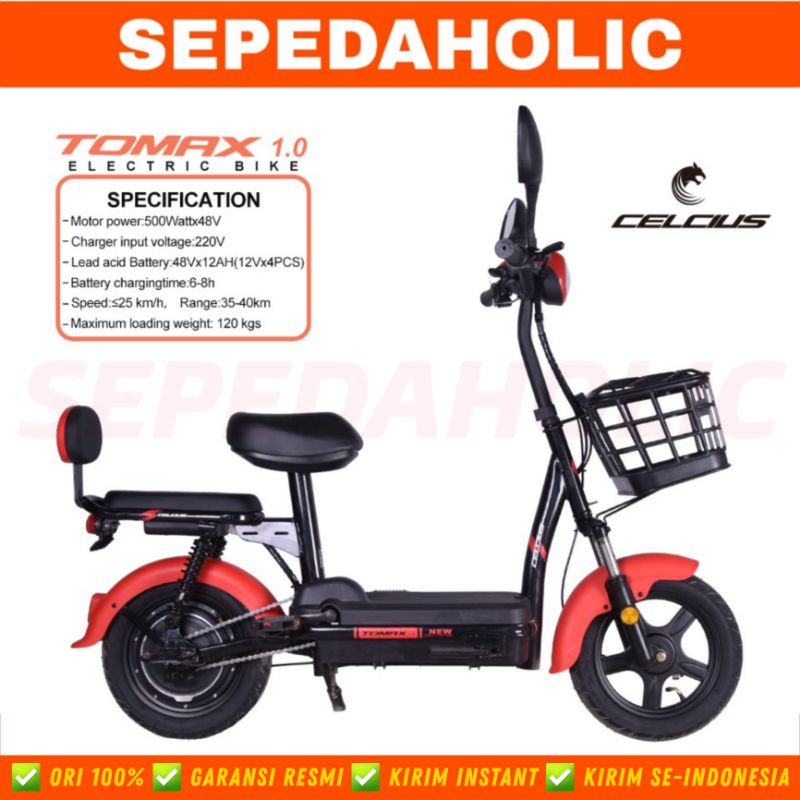 Jual Sepeda Motor Listrik CELCIUS TOMAX 1.0 500 Watt Electric Bike ...