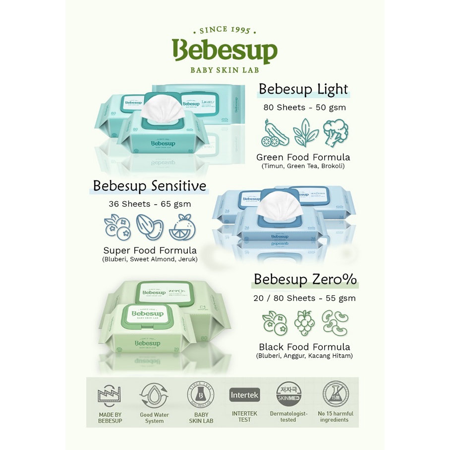 Jual BEBESUP Zero/Sensitive/Light Baby Wipes - Tissue/Tisu Basah Bayi ...