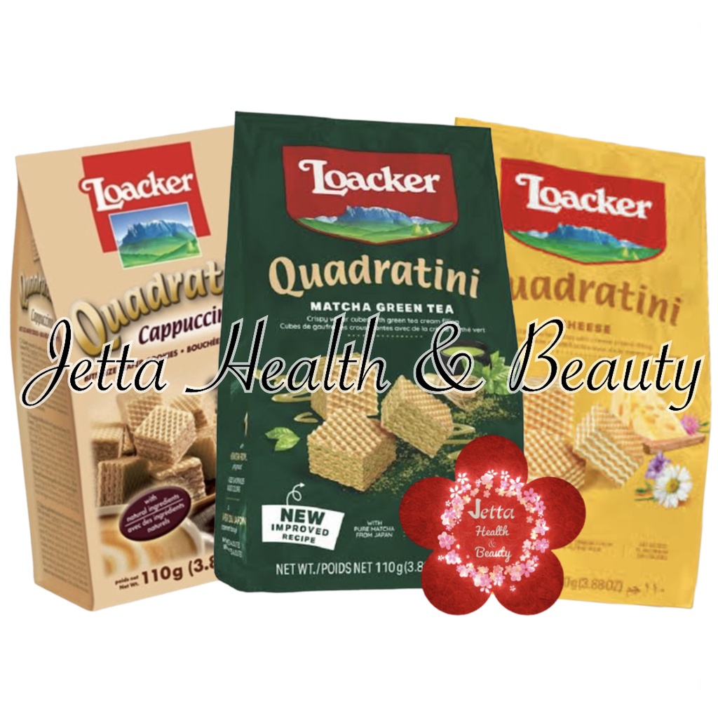 Jual Loacker Quadratini Wafer Cappuccino Cheese Matcha Green Tea 110g ...