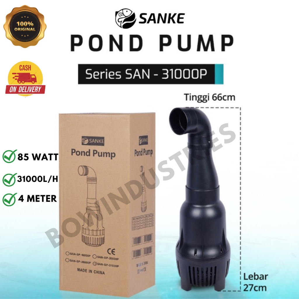 Jual Mesin Pompa Kolam Ikan Water Pond pump SANKE SAN SP 31000 Low Watt ...
