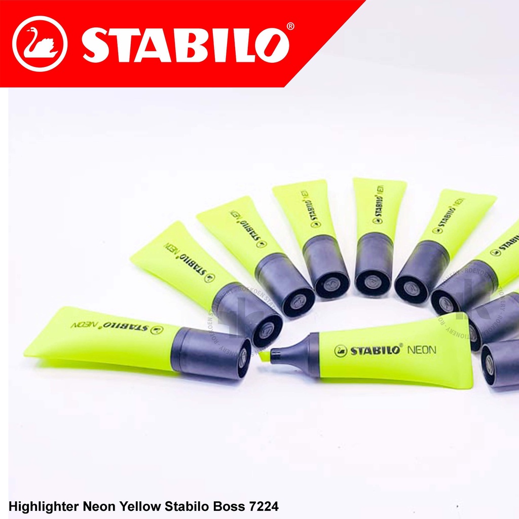 Jual Stabilo Neon Highlighter Pendek Kuning 7224 Yellow (Tube) | Shopee ...
