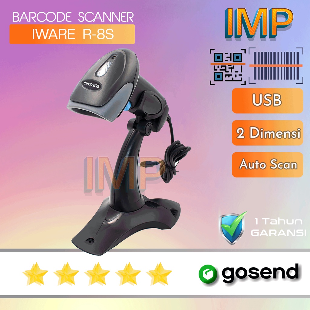 Jual Barcode Scanner 2D Usb Auto Scan Iware R8S | Shopee Indonesia