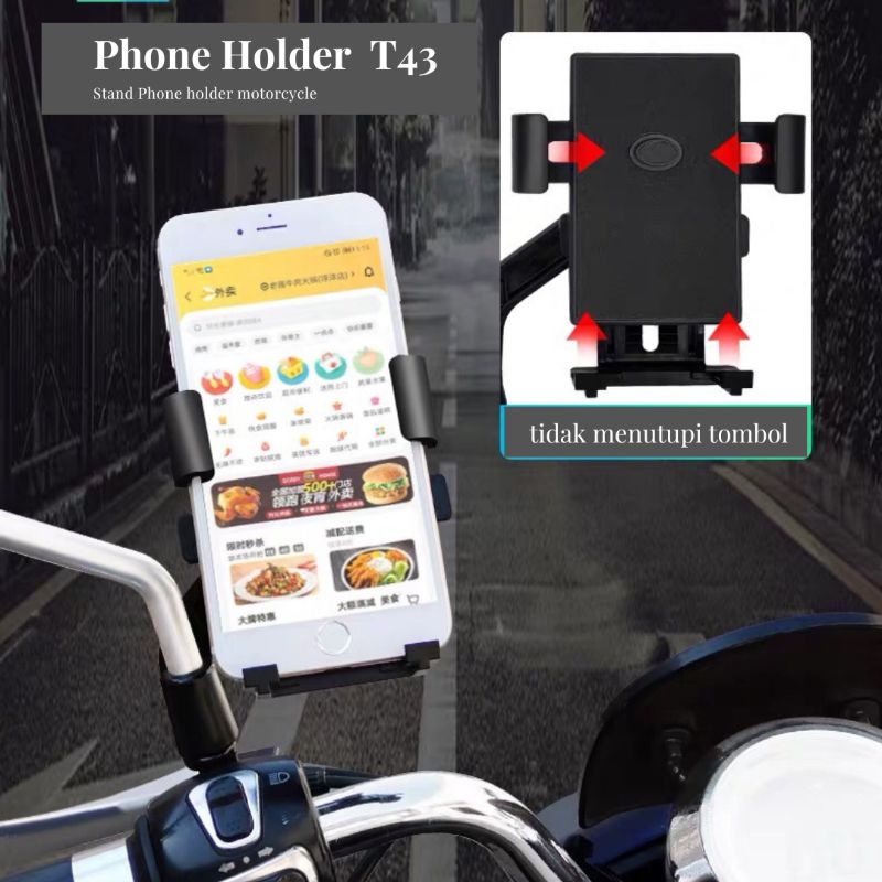 Jual Phone Holder Tempat Dudukan Hp Penyangga Stand Handphone Spion Motor | Shopee Indonesia