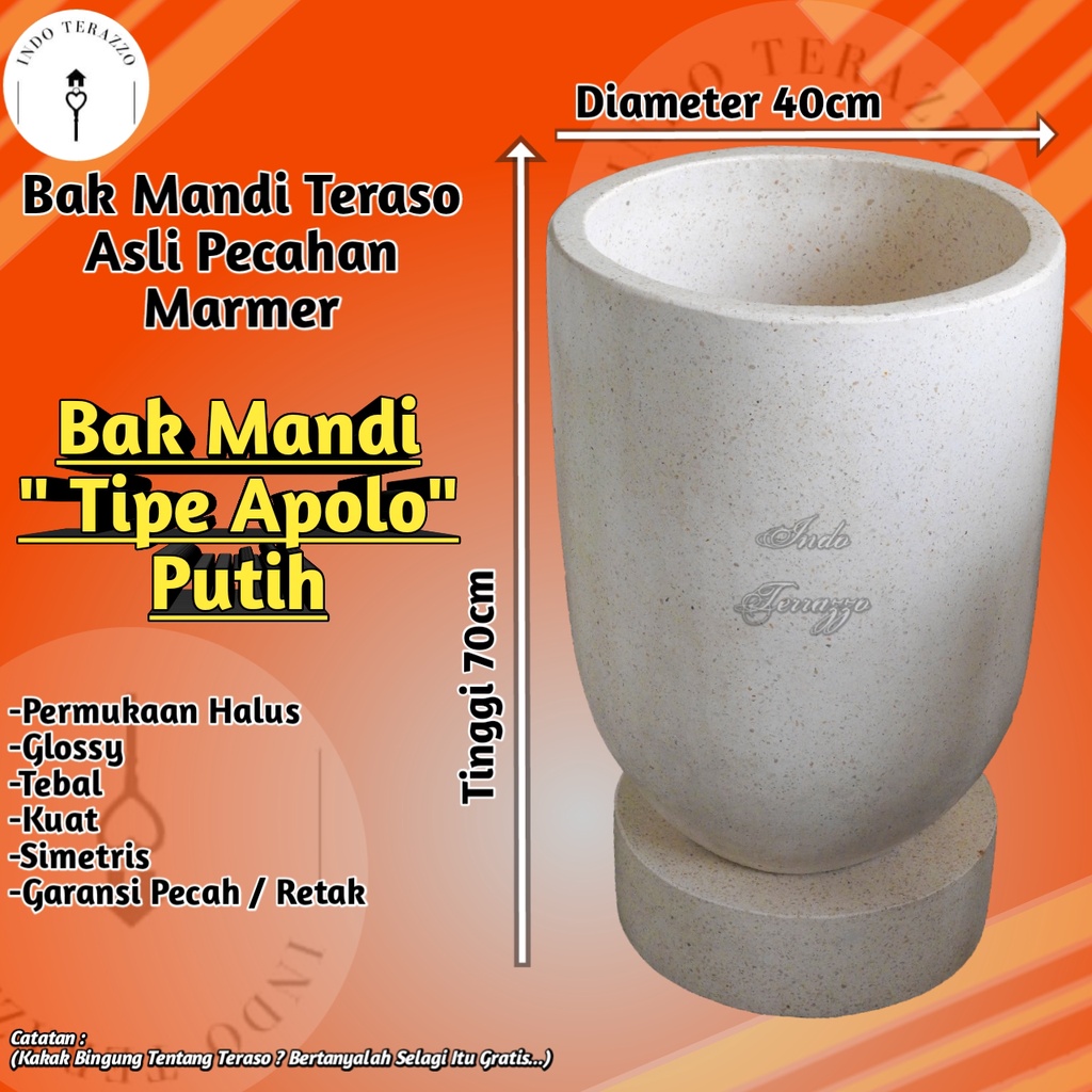 Jual Indo Terrazzo Bak Mandi Minimalis Marmer Teraso Tipe Apolo Tinggi ...