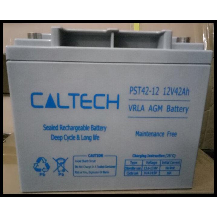 Jual Promo Accu Agm-Vrla Caltech 42Ah / 12V ( Aki Kering ) | Shopee ...