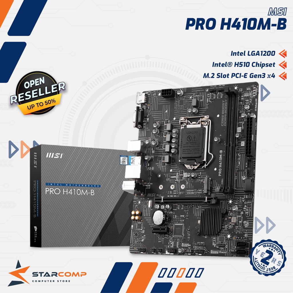 Jual MSI PRO H410M-B Chipset H510 Intel Gen 10 LGA1200 H410 Mainboard ...