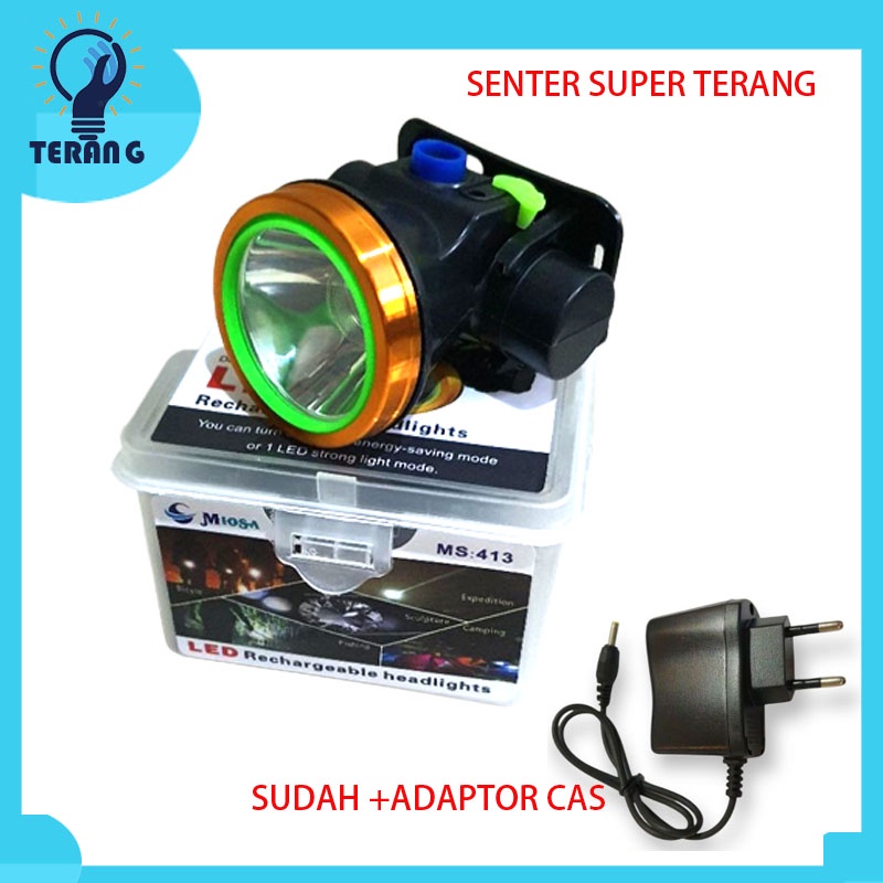 Jual SENTER KEPALA 20 30WATT BISA CHARGE TERANG BATERAI LITHIUM BODY ...