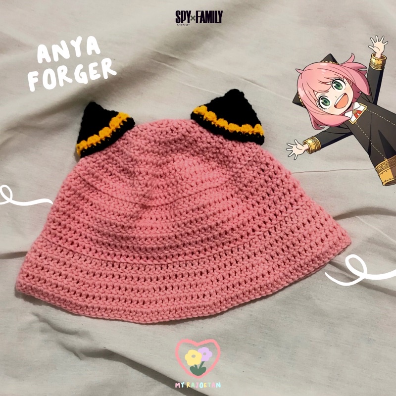 Jual Anya Forger Crochet Bucket Hat | Topi Rajut Anya Forger | Shopee ...