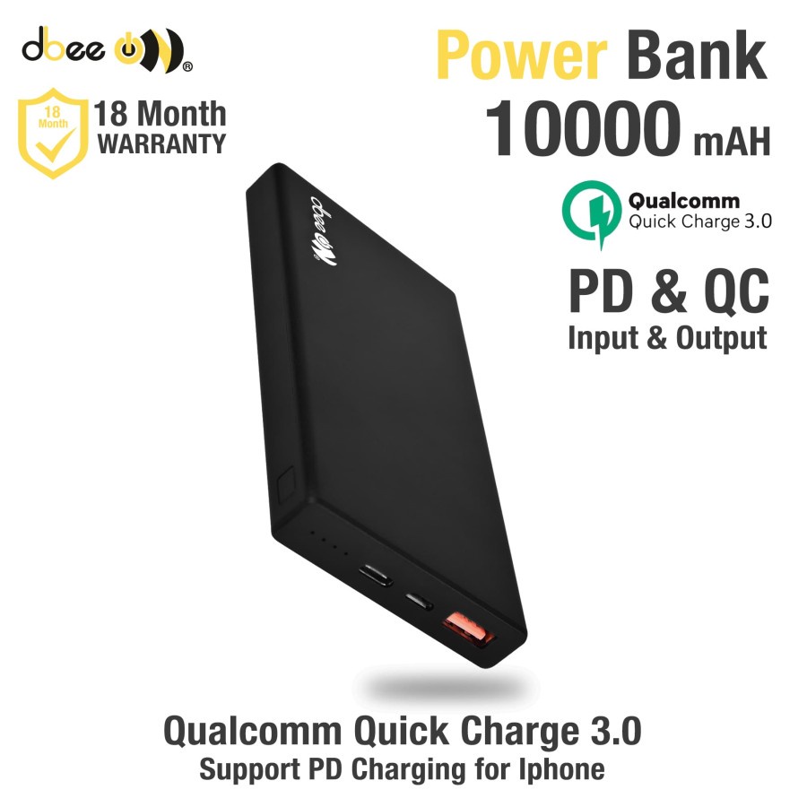 Jual Power Bank Dbee 10000 Mah PD & Qualcomm Quick Charge | Shopee ...