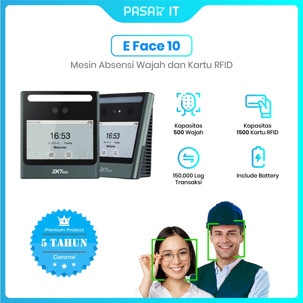 Jual Mesin Absensi Wajah ZKTECO EFACE 10 | Mesin Absensi Kartu RFID ...